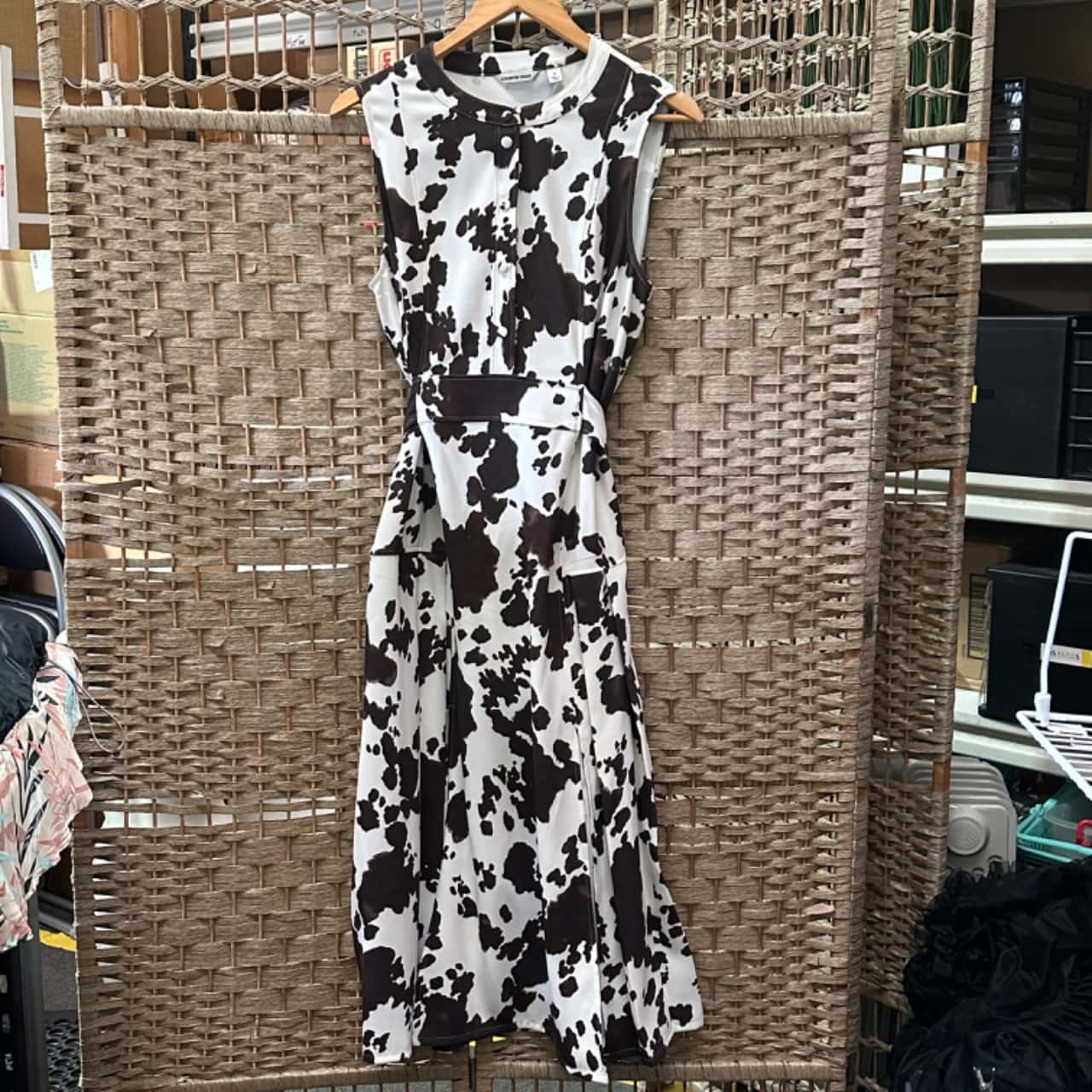 COUNTRY ROAD Cow Print Tie Waist Dress Size 14 Brown(s) - Used As New ...