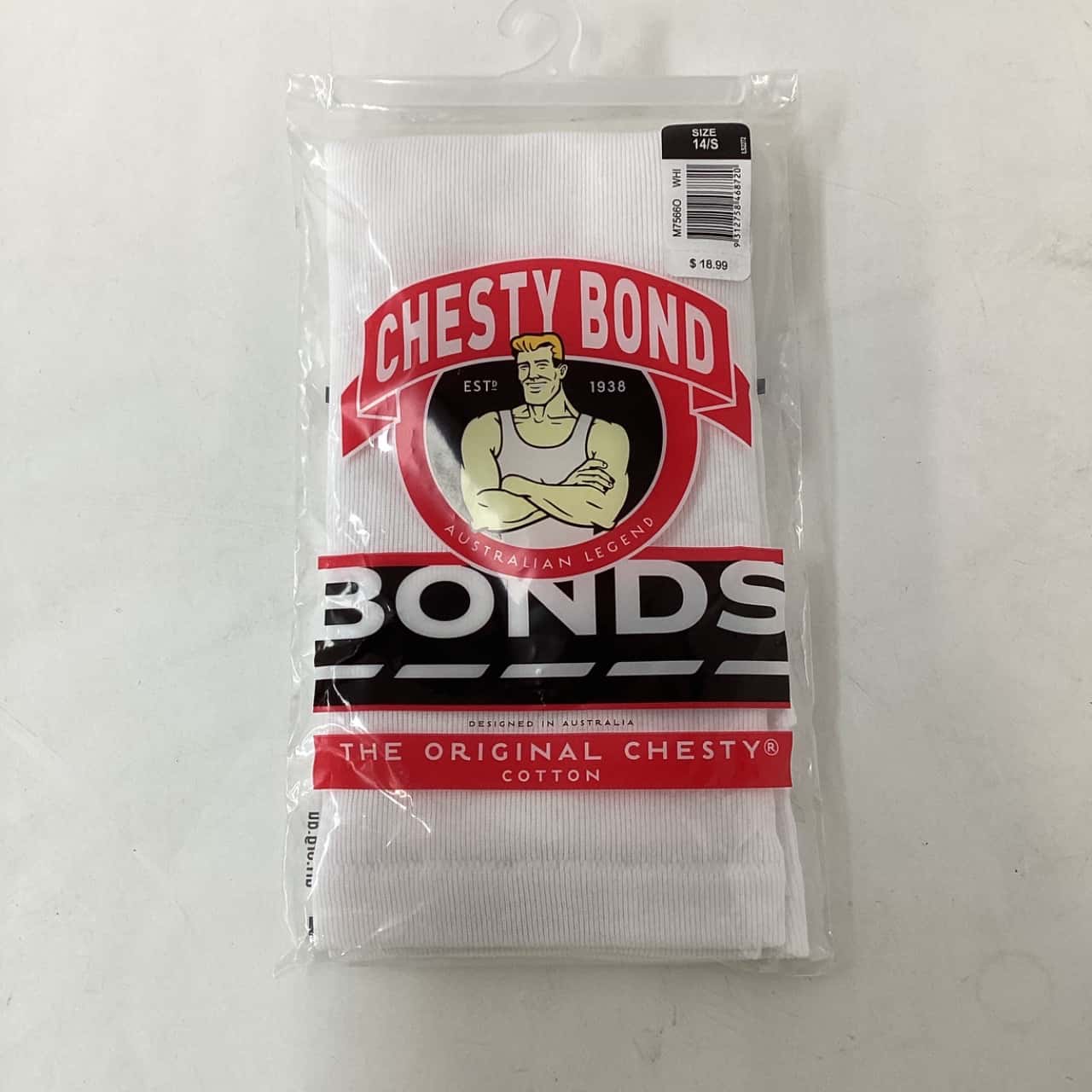 New - Bonds Classic Fit Chesty Singlet White Size S