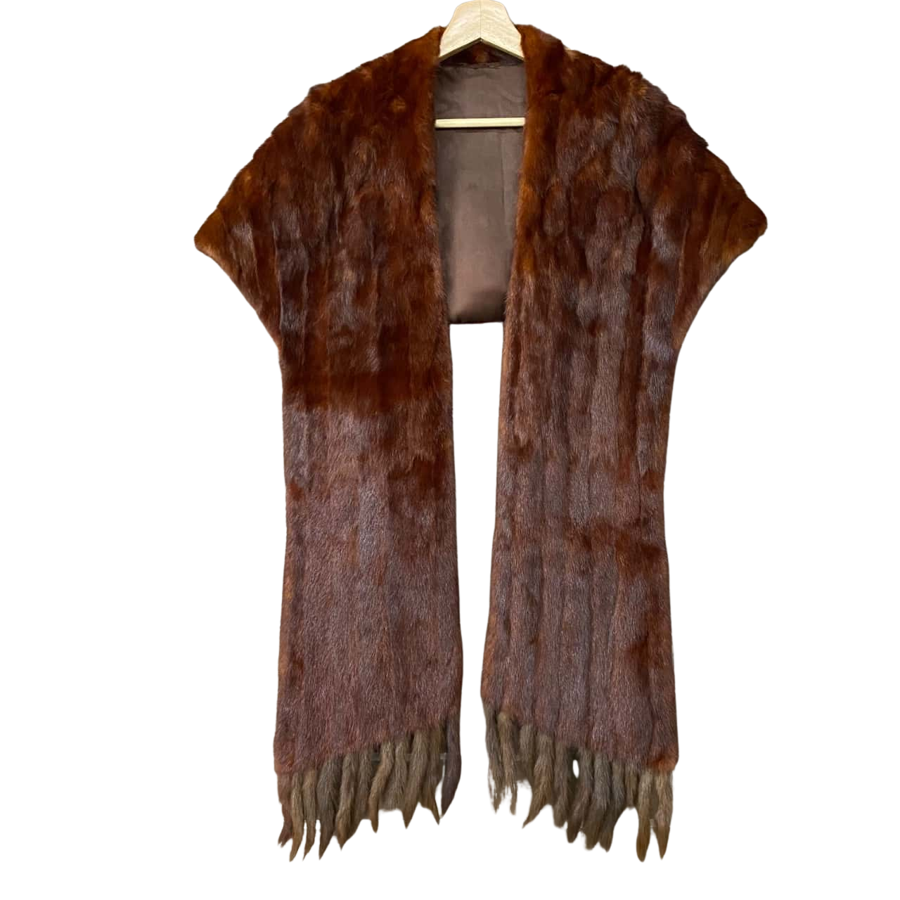 Womens Burnt Caramel Brown Fur Stole(s)