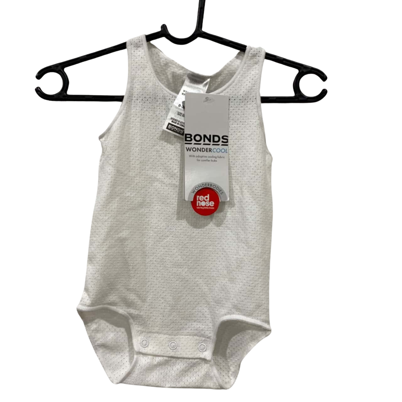 Bonds Kids Size 0-3m Onesie White