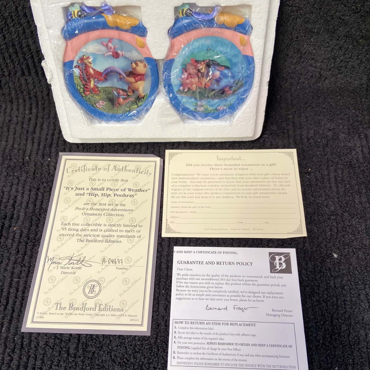 Bradford Editions Winnie the Pooh ornaments (Pair)(s)