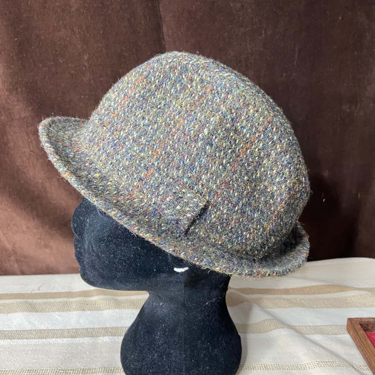 Vintage Dunn & Co Harris Tweed Hat Mens Size 57/7 Brown / Green / Grey