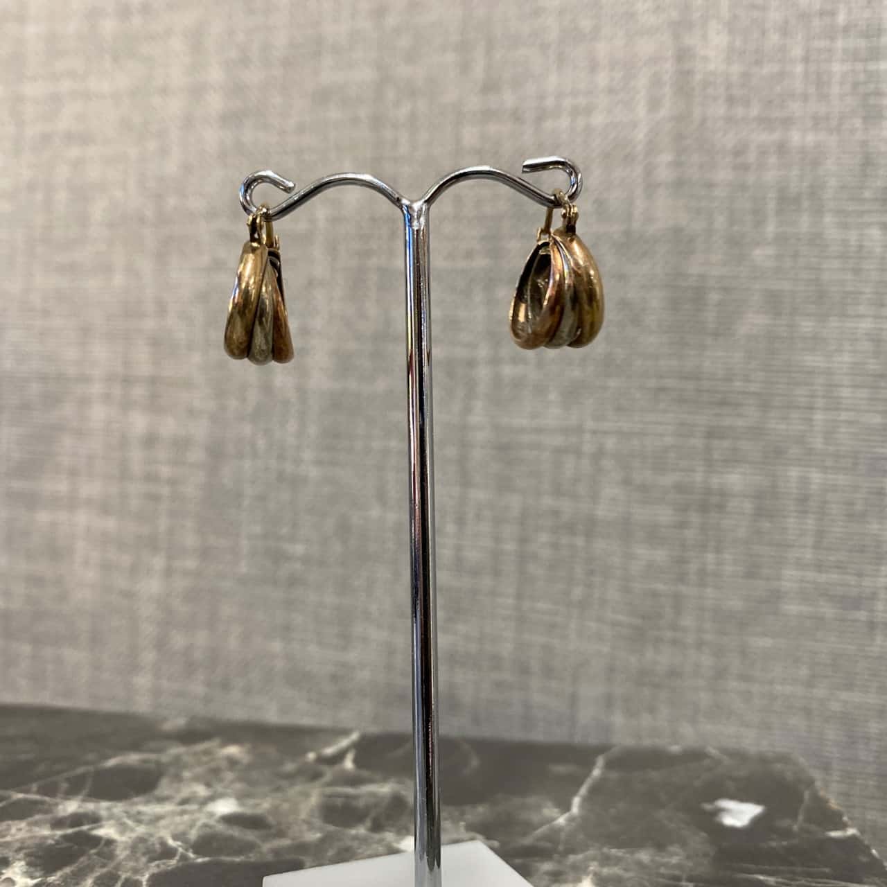 Women's Puffed Hoop Earrings Gold