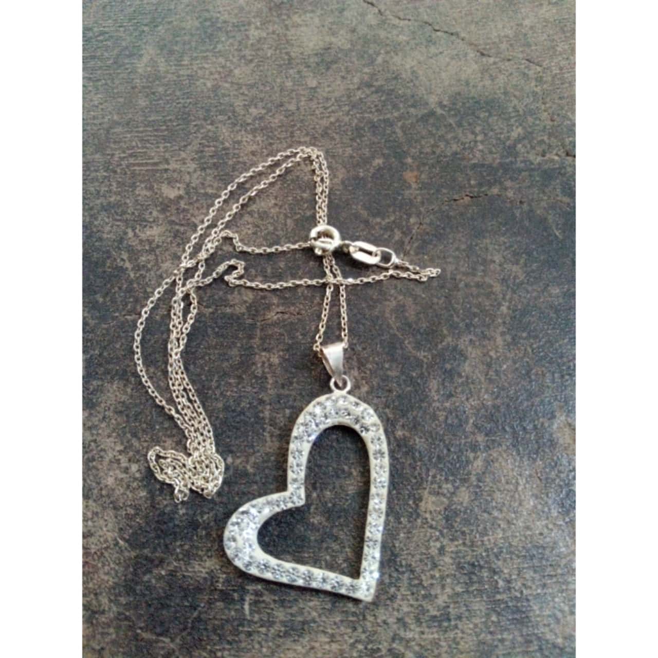 Very Sparkly '925' Pendant w/'925' Necklace