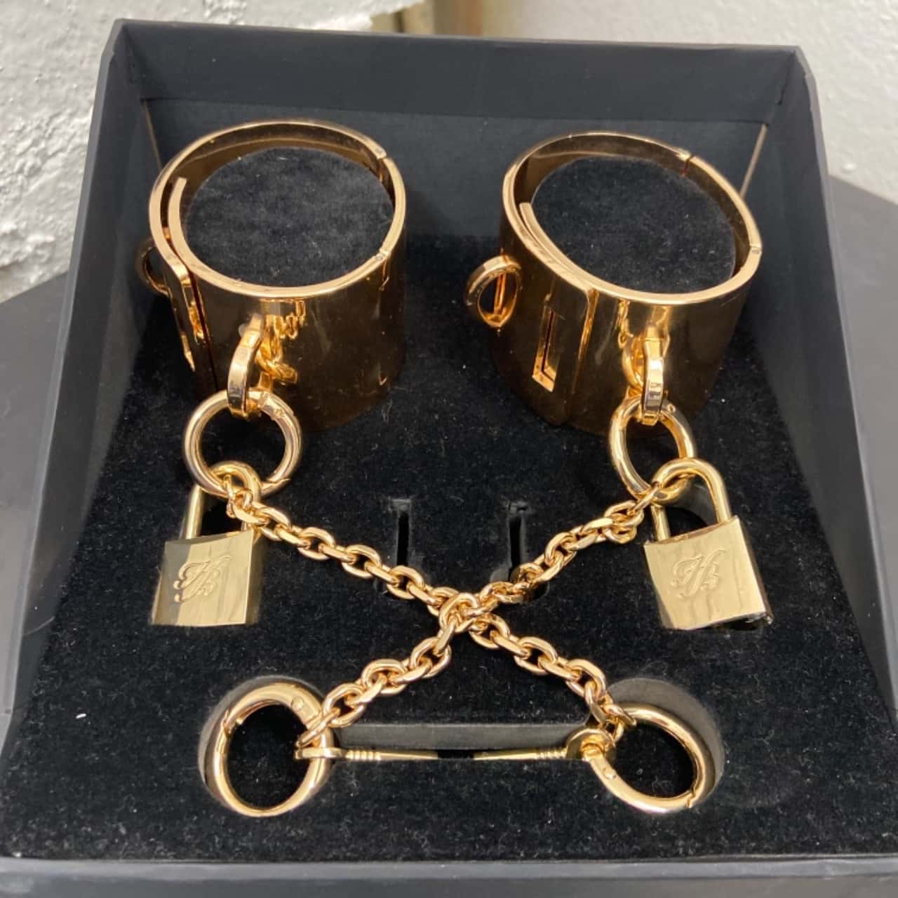 Honey Birdette Bondage Chastity Gold Cuffs(s)