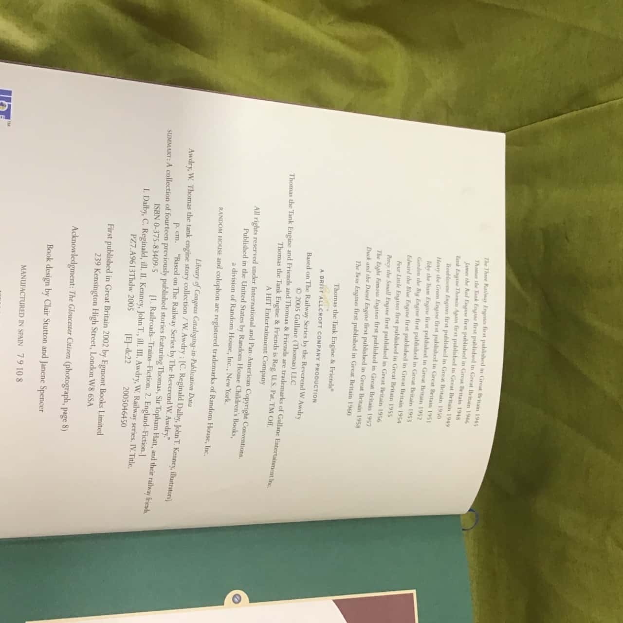 Reverend W awdry,Thomas the tank engine,story collection,children’s book(s)