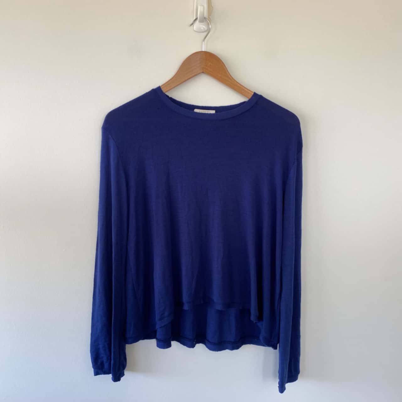 Kookai Navy Blue 100% Merino Wool Long Sleeve Top Size 8 / S (s)
