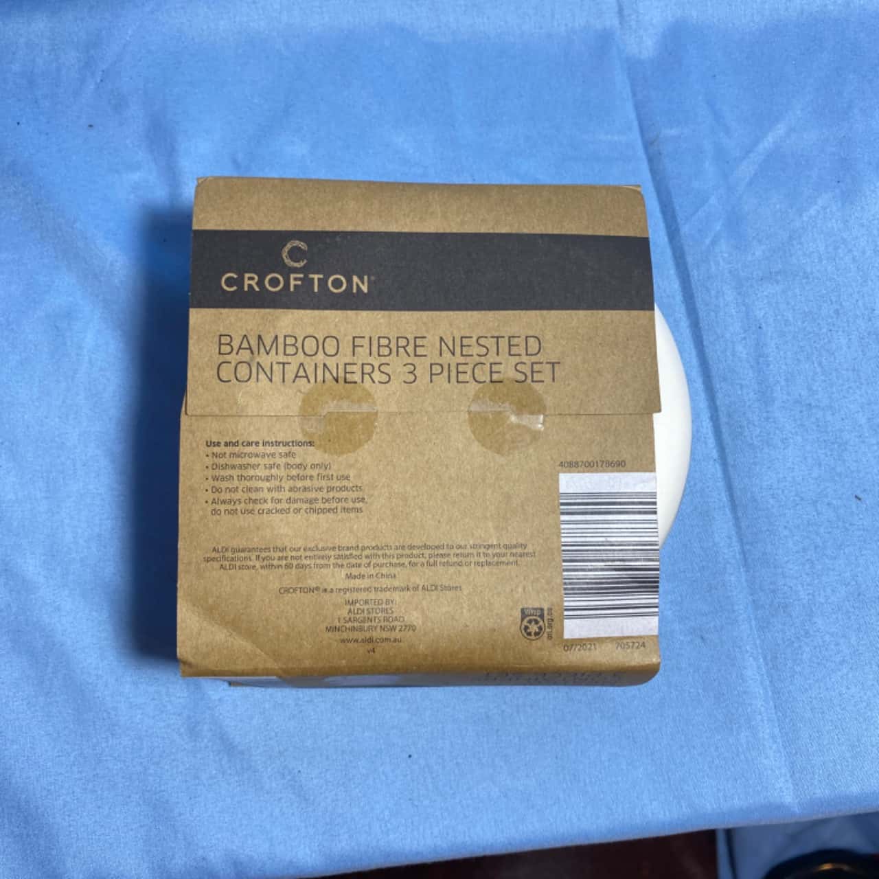 Bamboo fibre nested containers 3 piece set