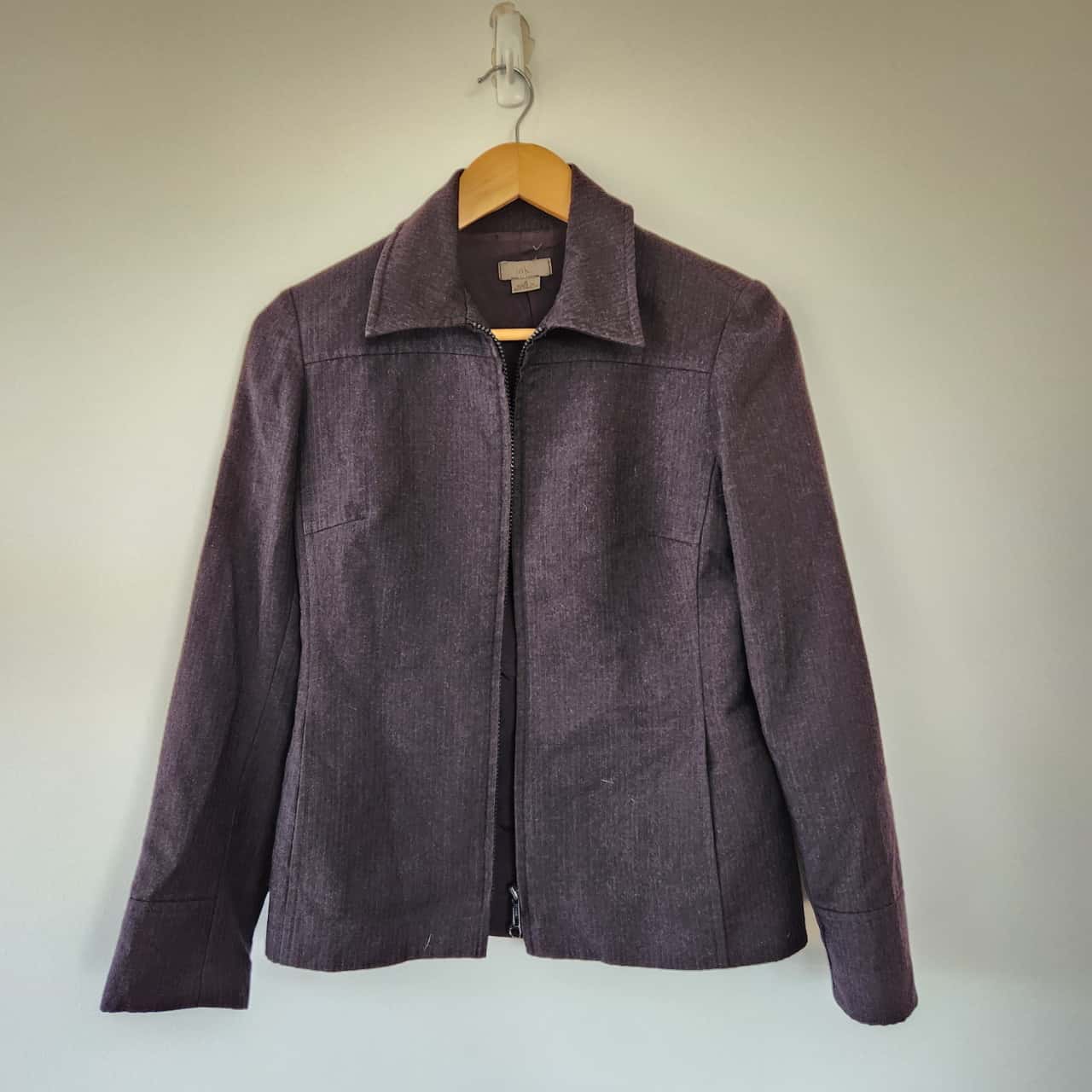 Ink Grey Wool Zip Jacket Size 8 / S (s)