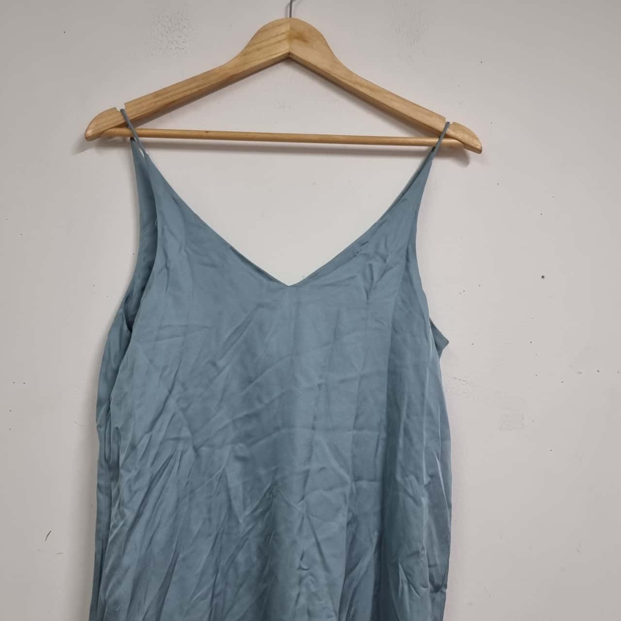 Grana Womens Chinese Silk Sleeveless Slip Dress Size S Light Blue(s)