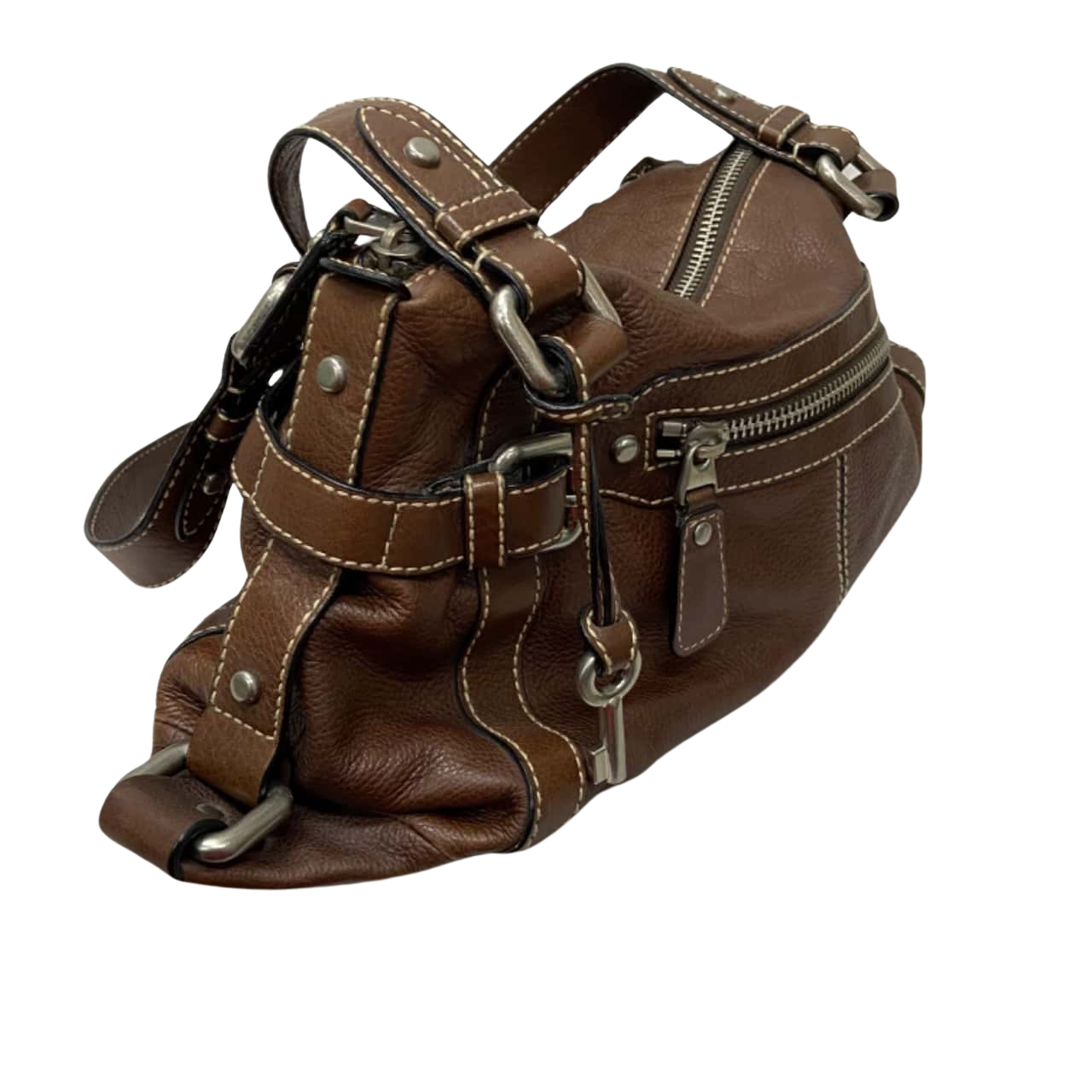 Fossil Womens Leather Handbag Brown (s)
