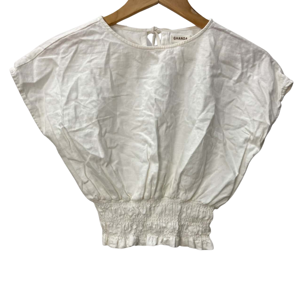 Ghanda Womens Size XS Cropped Top White (s)