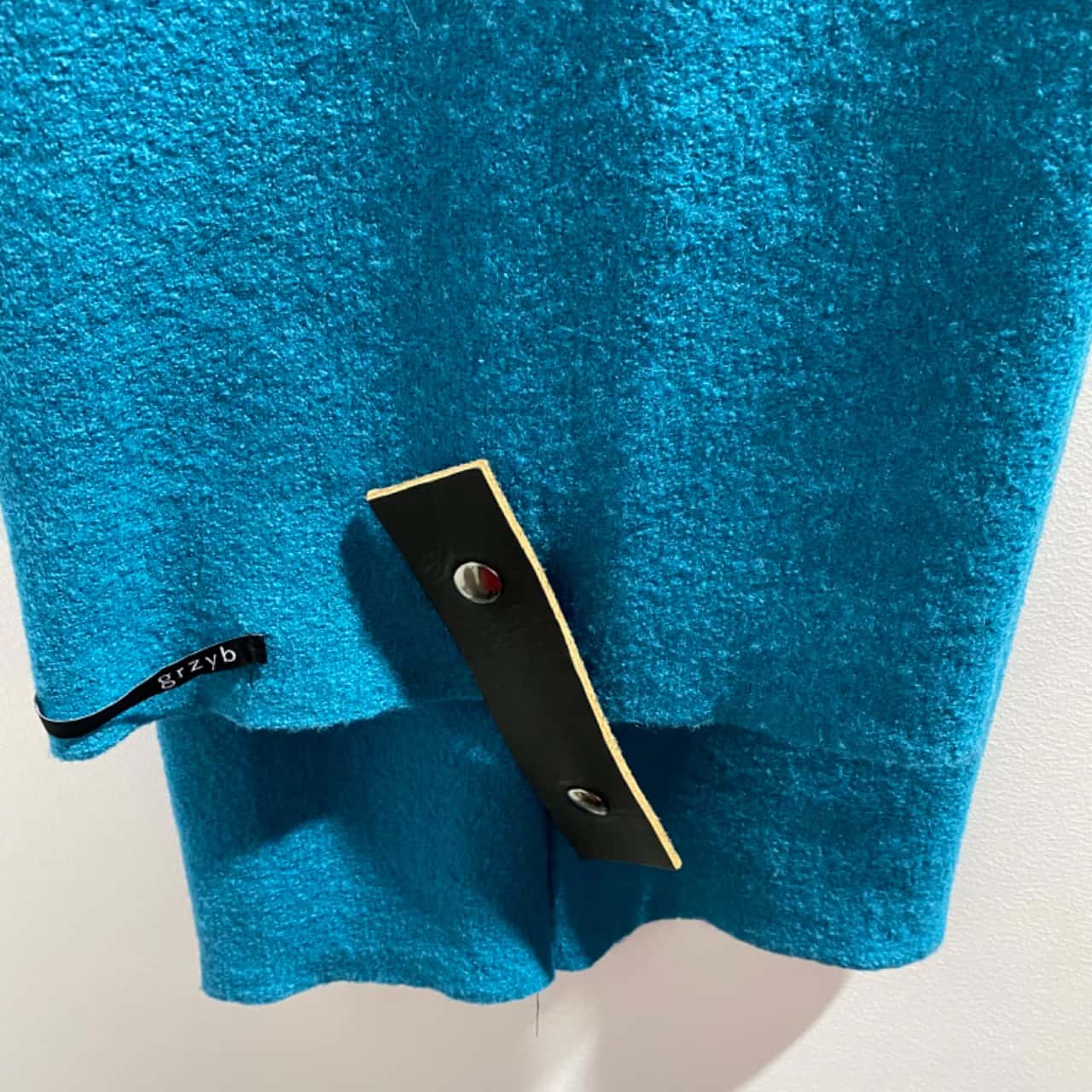Womens Teal Scarf with Leather Fastner (s)