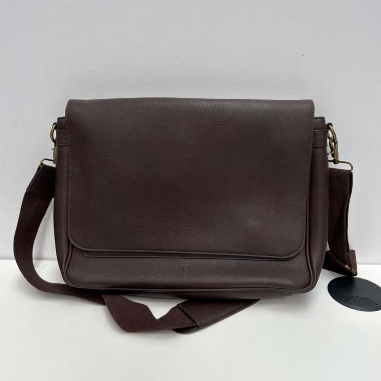 French Connection Leather Messenger Bag - Brown