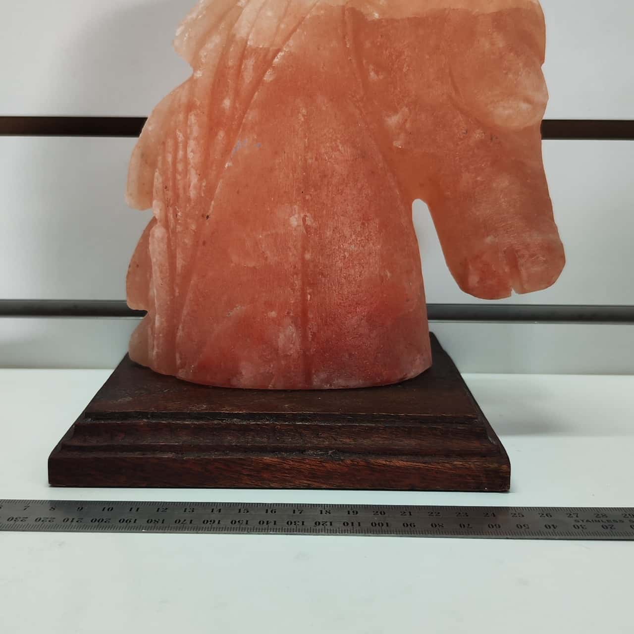 Himalayan Pink Salt Horse Carving on stand (s)