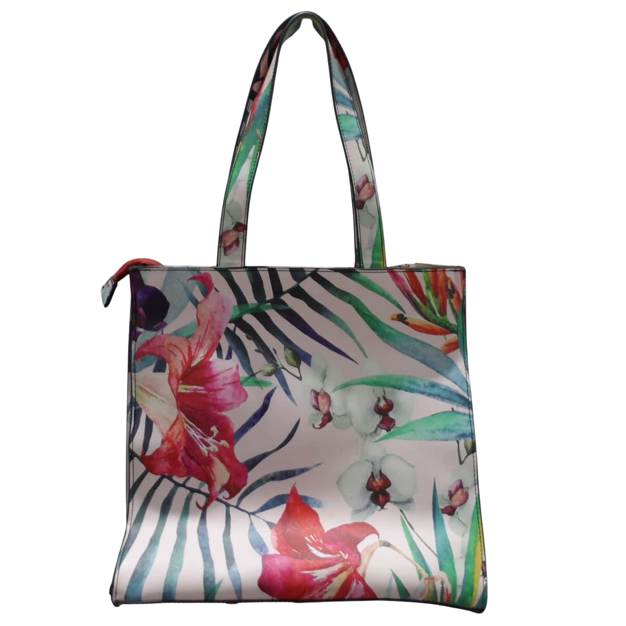 Pierre Cardin Womens Floral tote shoulder bag with ziptop closure