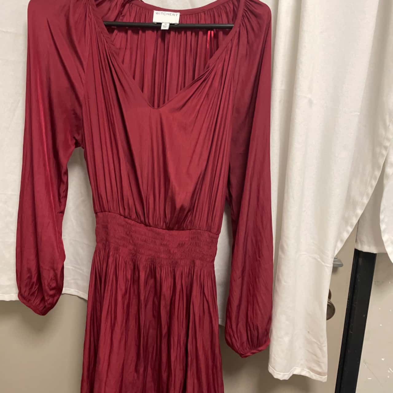 Witchery Womens Size 10 Midi Dress Maroon