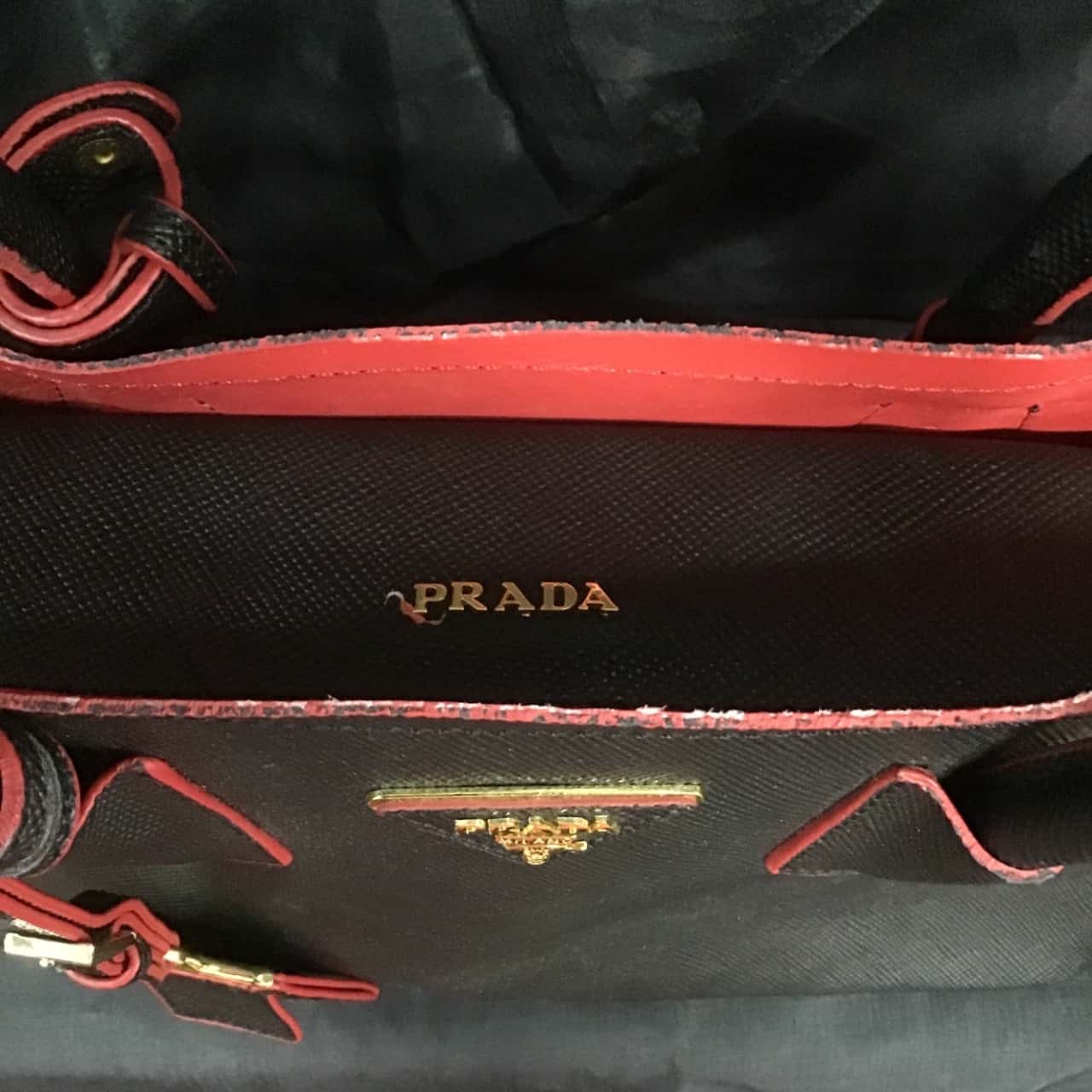 Womens, Pradda, Tote, Black / Red (s)