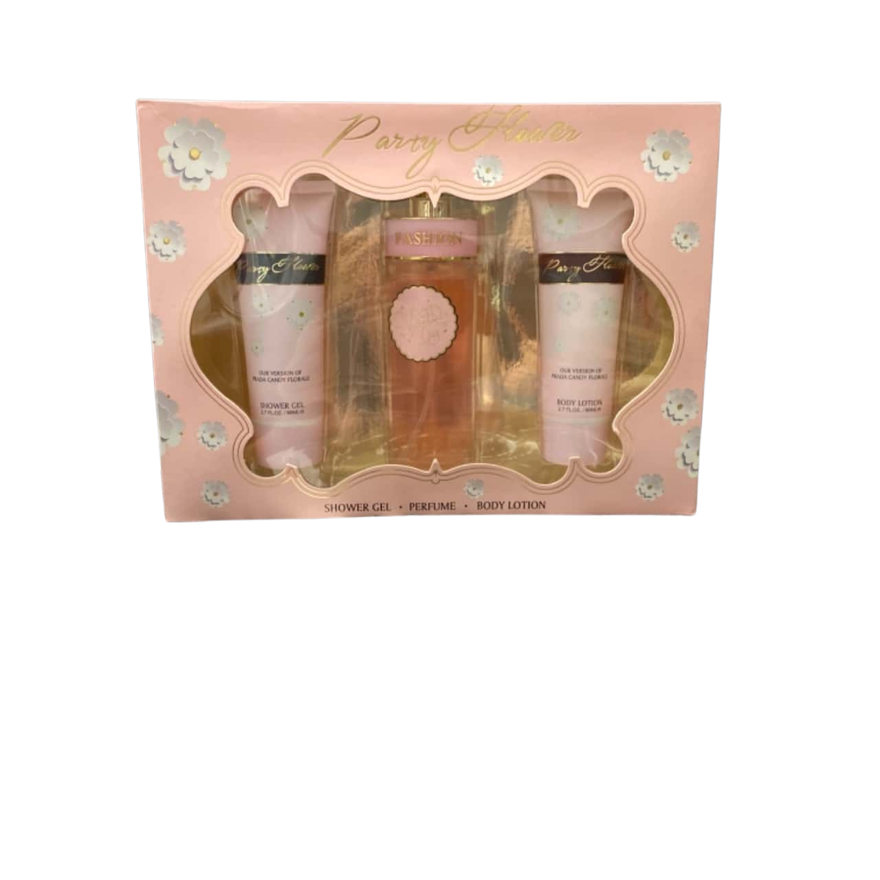 Party Flower Three Piece Shower Gel Perfume And Body Lotion Set