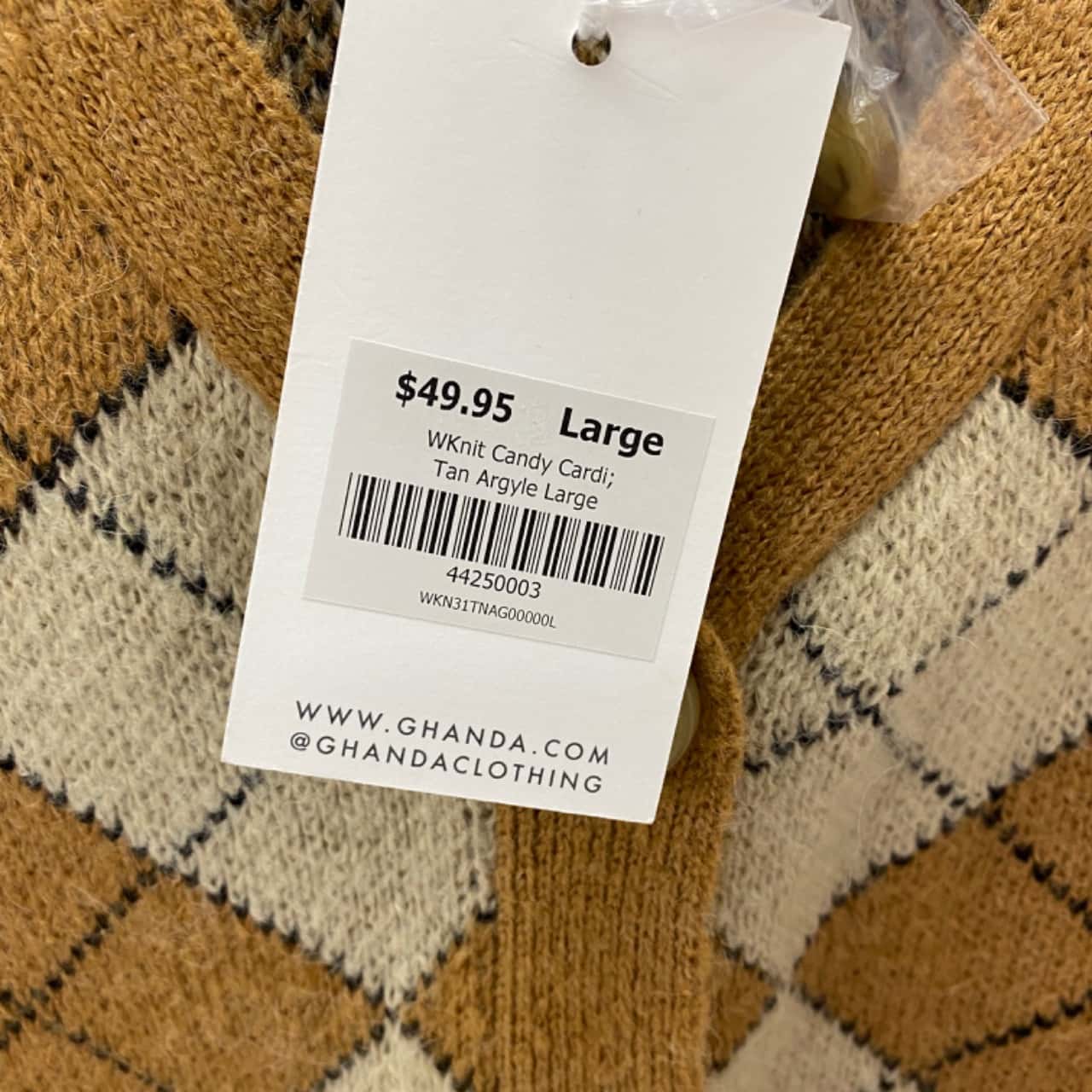 Ghanda Womens Size L Cardigans Beige (s)