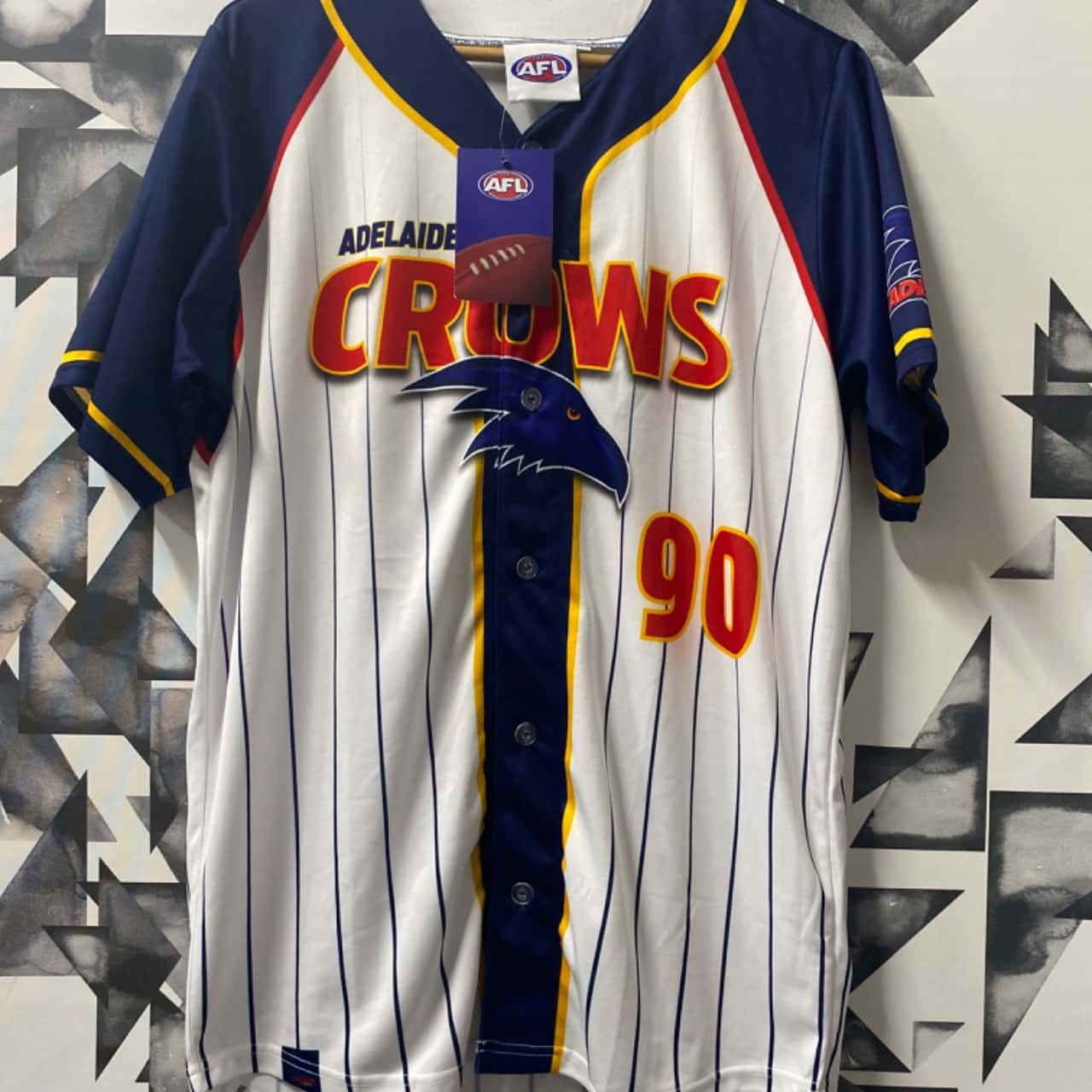 Adelaide Crows Size L Navy Blue / Red / White / Yellow Top new (s)