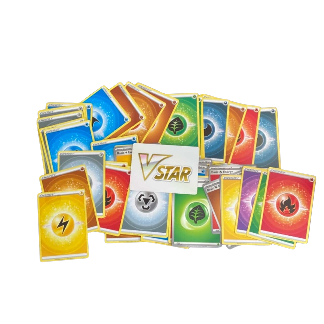 55 energy Pokémon cards + V star card