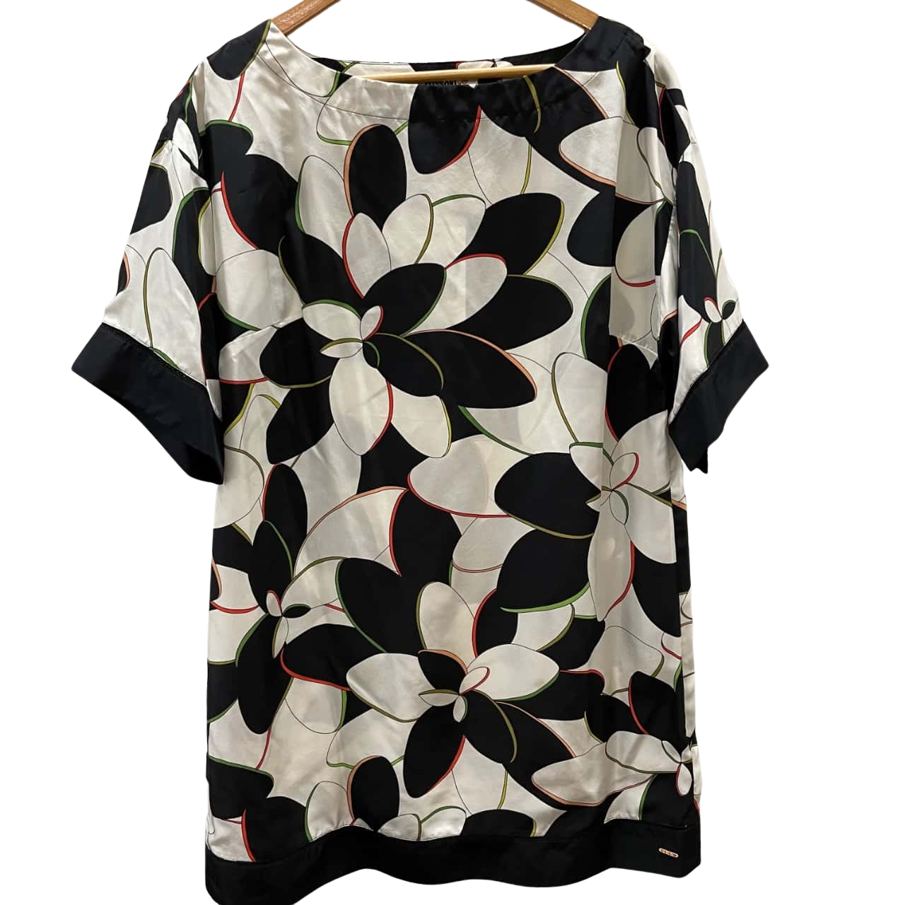Missoni for Target Black & White Floral Silk Tunic Top Size 14(s)