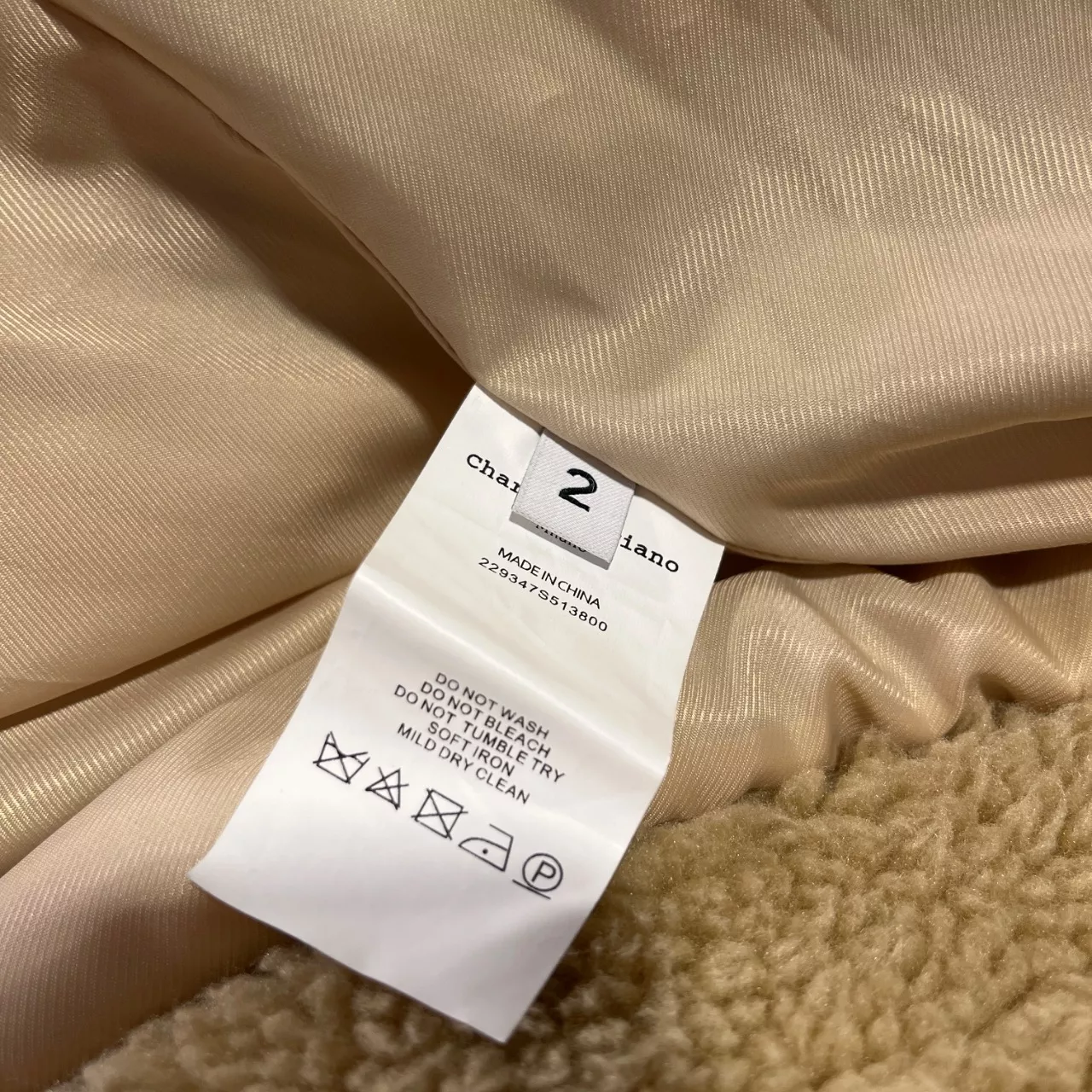 Charlie Luciano Milano Womens Coat Size 2 Beige Fluffy Faux Sherpa with ...