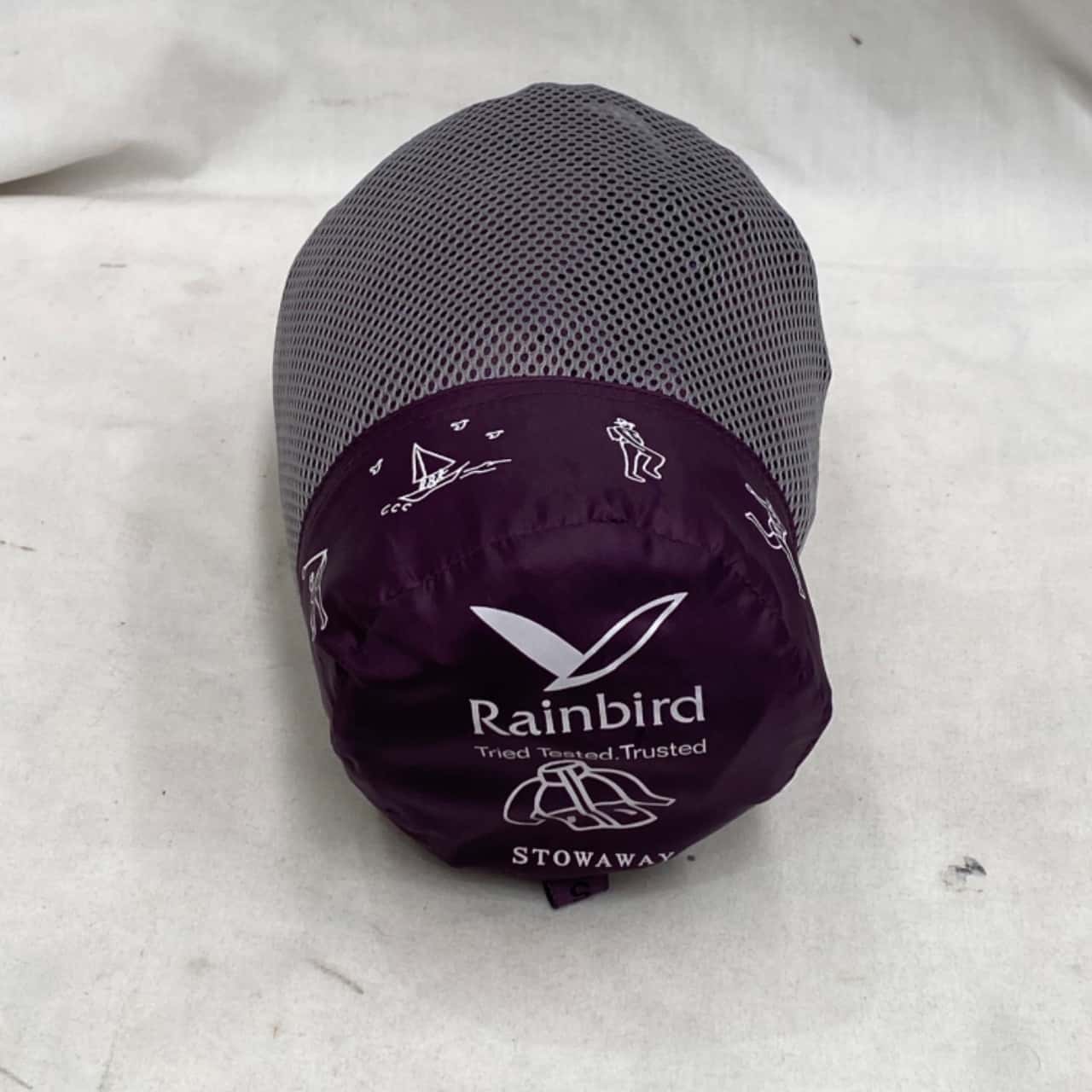 Womens SIZE SMALL RAINBIRD Fold Up Stowaway Raincoat Purple - RRP $79(s)