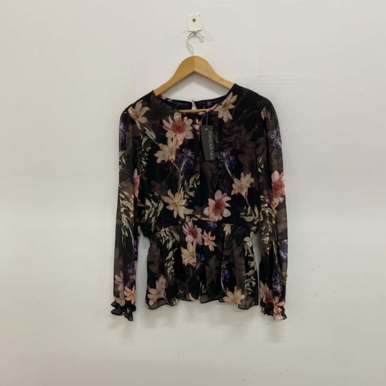 Forever New Womens Size 16 Long Sleeve / Shirts & Blouses Black ...