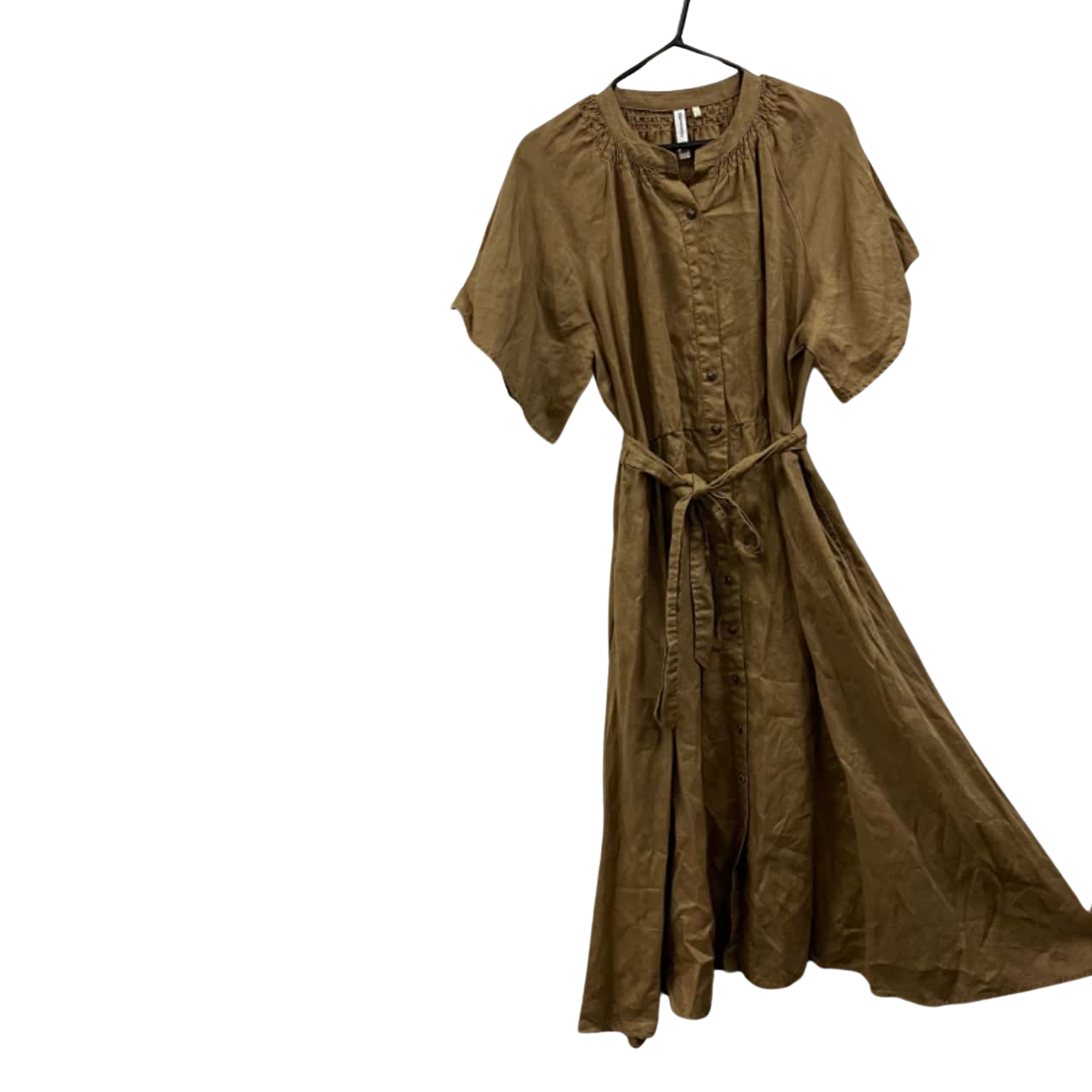 COMMONRY Linen Midi Dress, Mid Brown, Size 16(s)