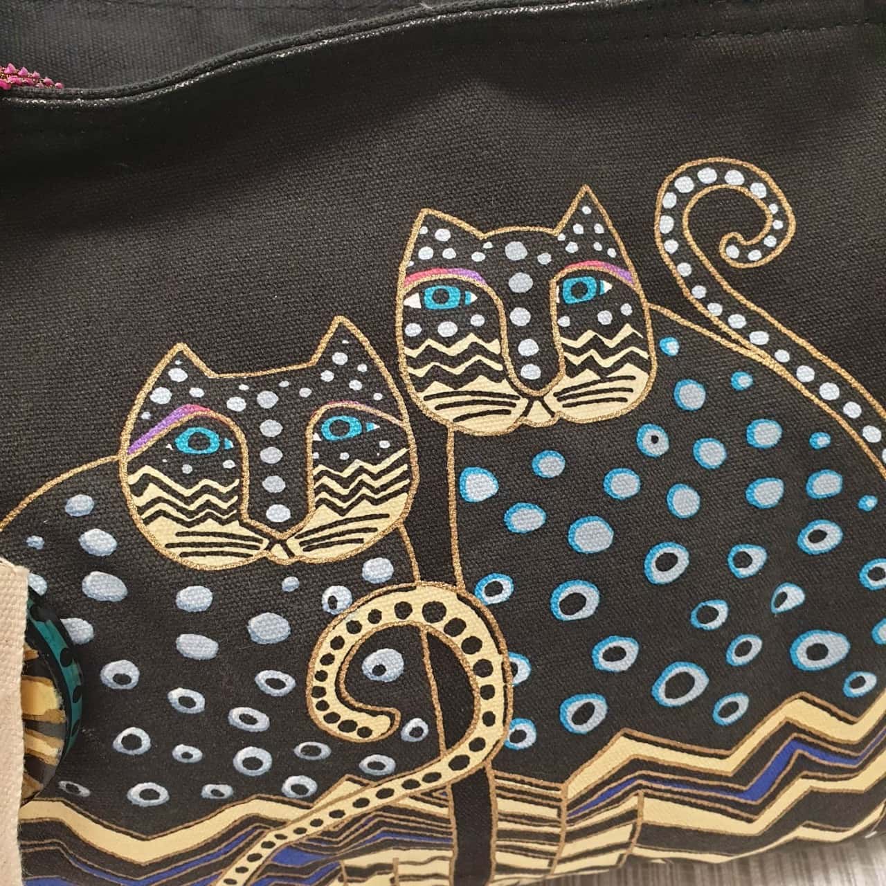 Laura Birch Gorgeous Spotted Cats Design Roomy Shoulder /Tote Bag with ...