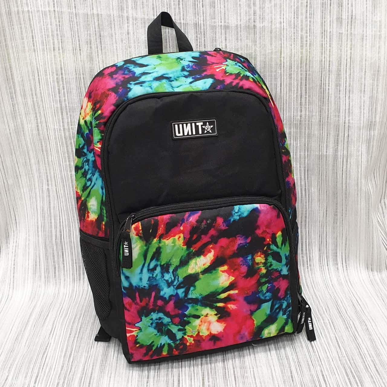 Unit Black & Tie Dye Colour Splash Classy Backpack with Insulated Side ...