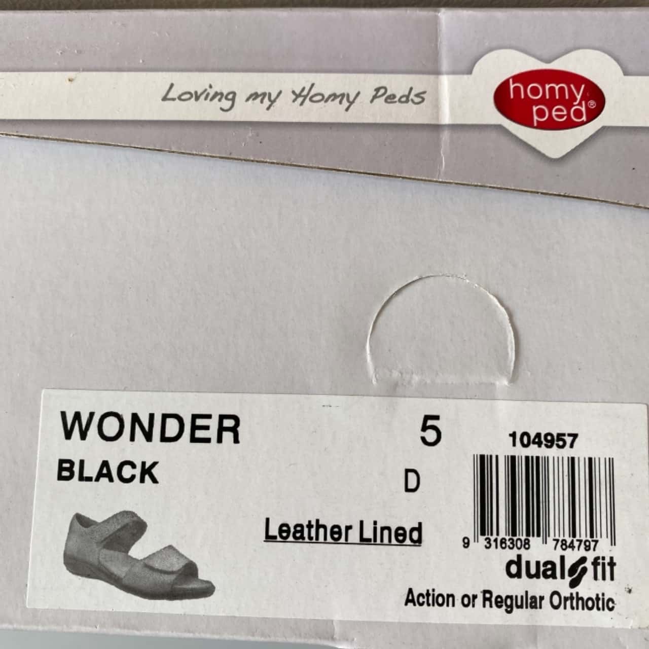 Homyped Women's Size 5 Black Leather Sandal(s)