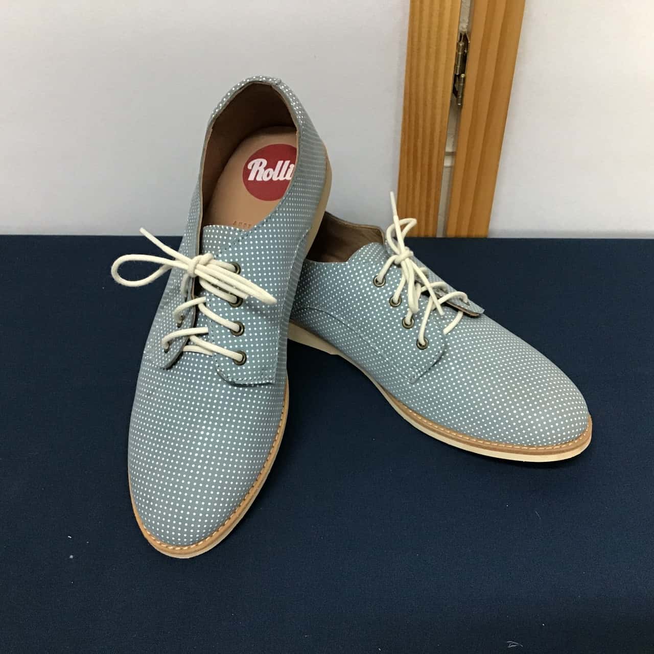 Rollie Unisex Size 41 Leather Derby Blue Dream Polka Dot Shoe(s)