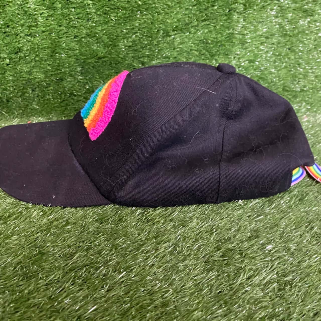Dangerfield Black Embroidered Rainbow Cap