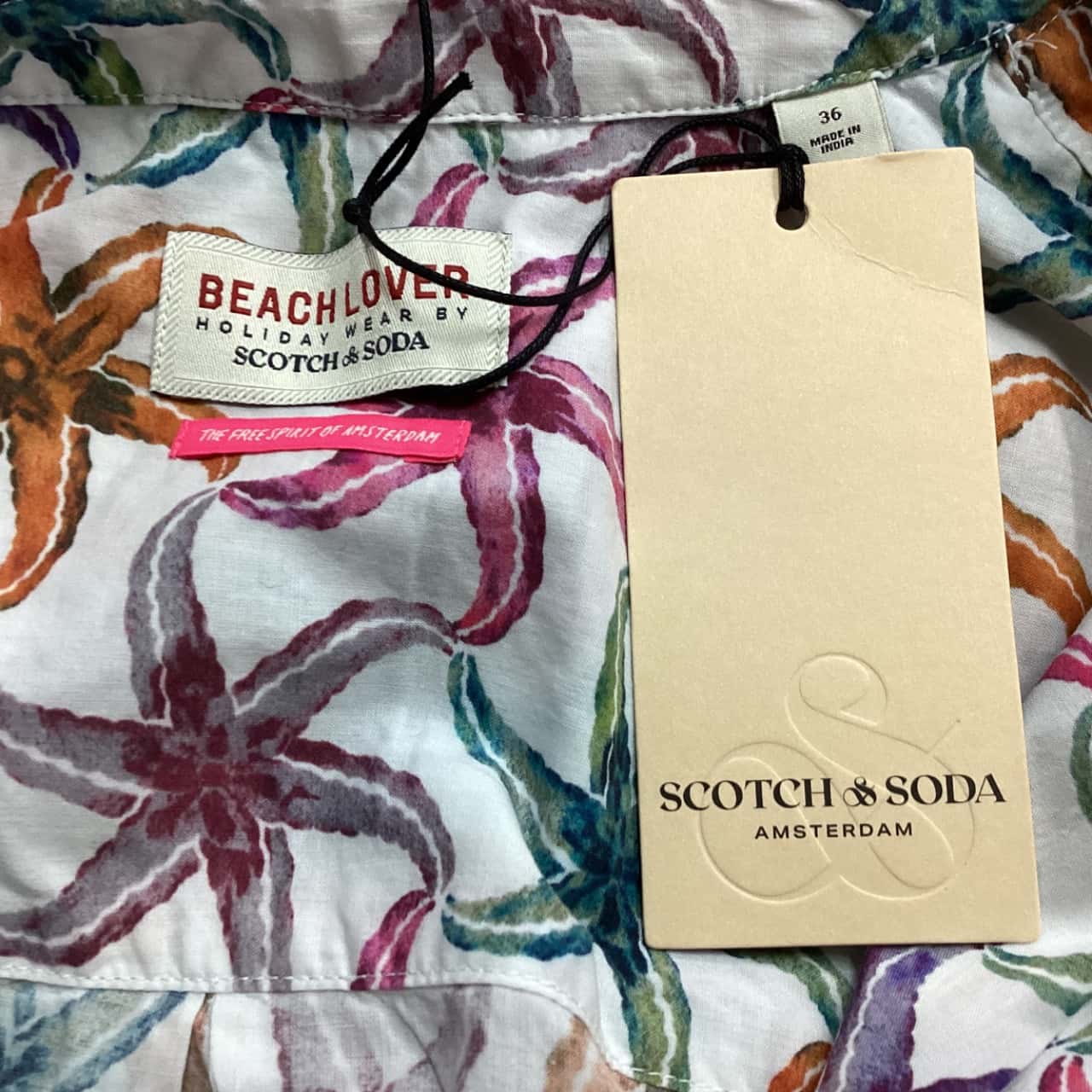 NEW - Scotch & Soda Womens Size 36 Pattern / White Short & Top Set