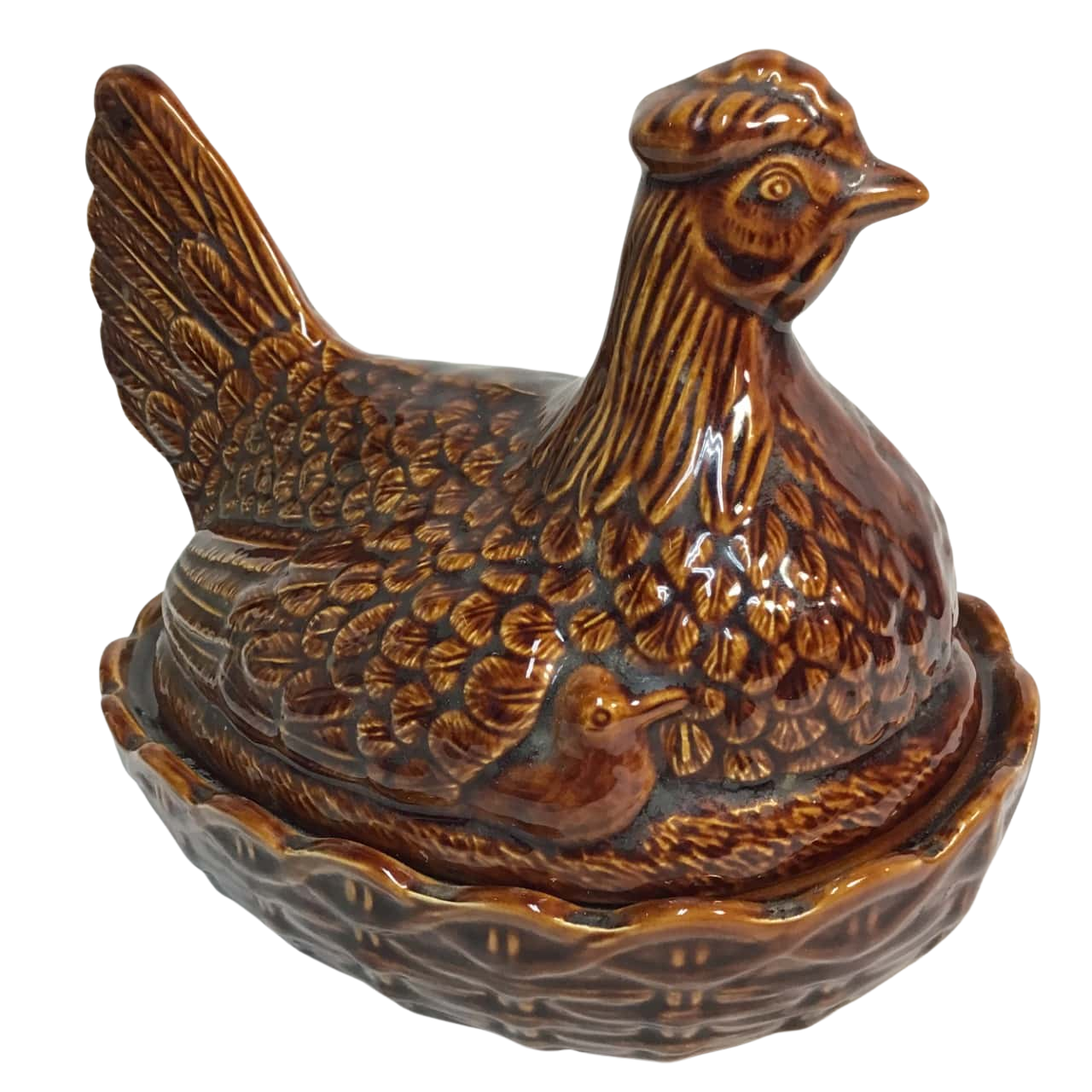 Vintage Portmeirion Ceramic Chicken on a Basket egg Storage(s)