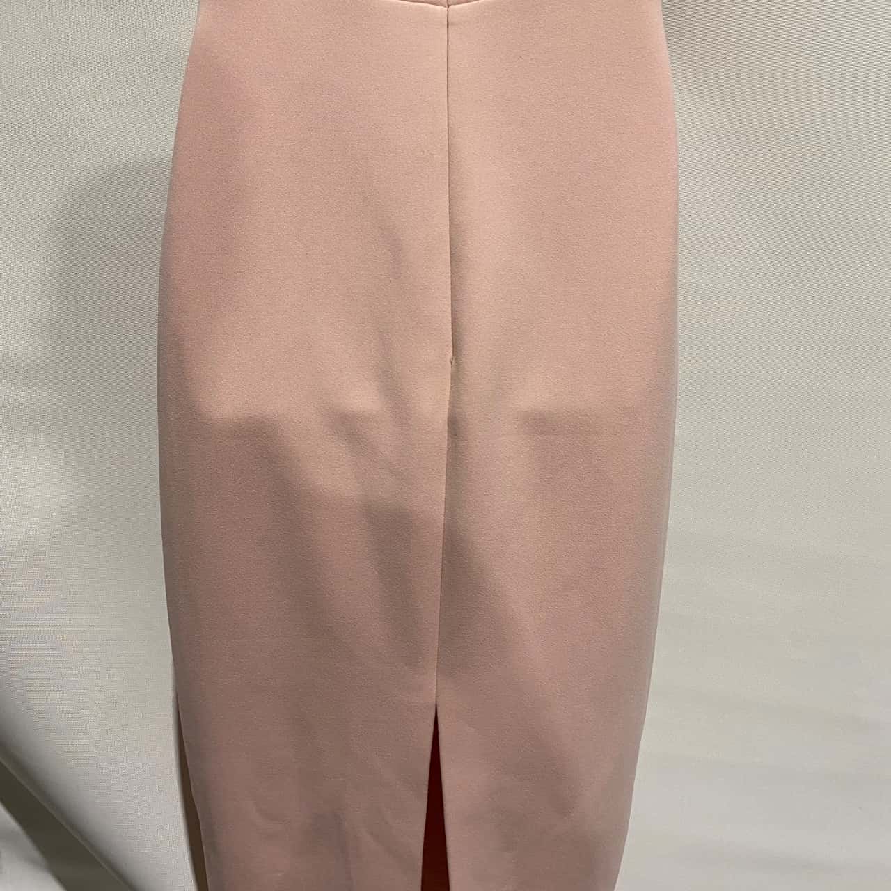 MOSSMAN SHOESTRING STRAP COCKTAIL MIDI LENGTH DRESS Size 14 in Blush