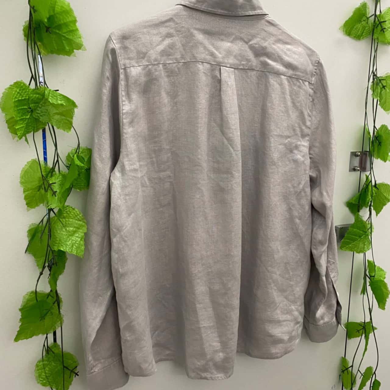 Womens TRENERY Silver Metallic Linen Shirt Brand New(s)