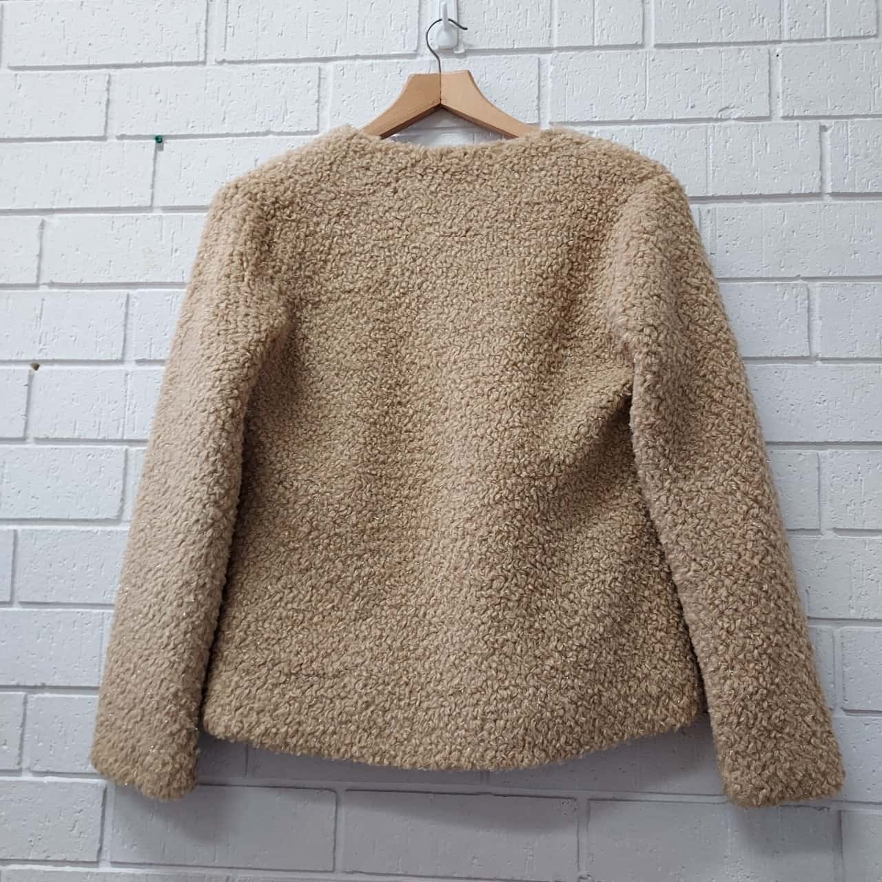 Spink XL Woollen Beige Fleece Metallic Jacket Extra Large Winter Coat ...