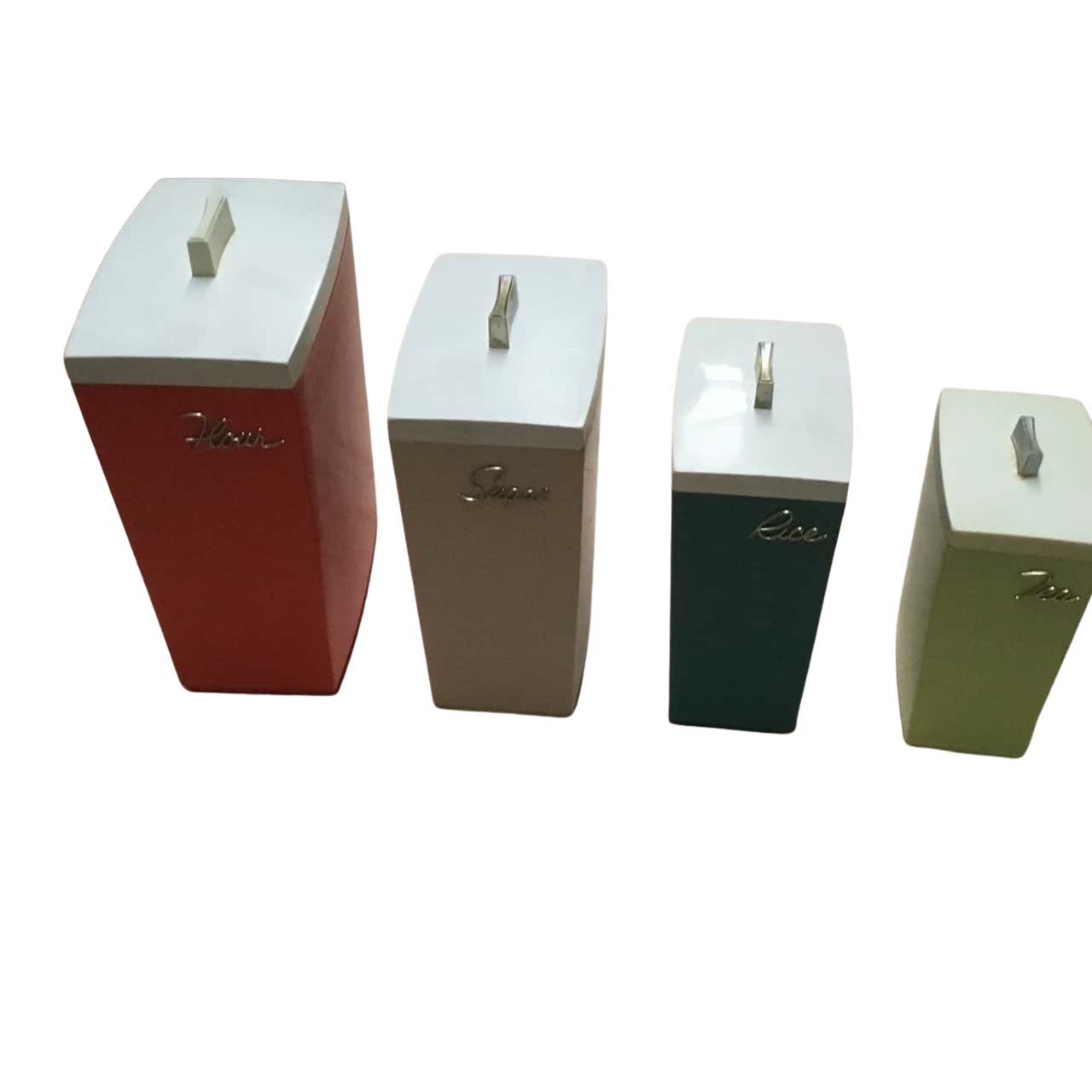 Retro Capri Australia Set Of 4 Coloured Kitchen Canisters In Great ...