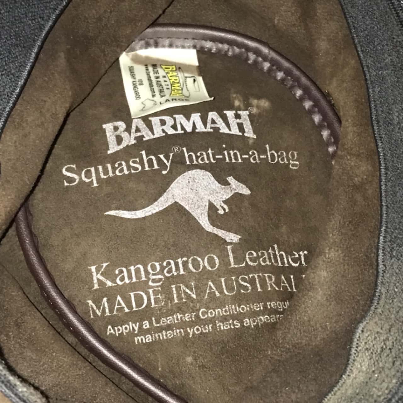 Barmah Mens Size L Brown kangaroo Leather Hat Country Style