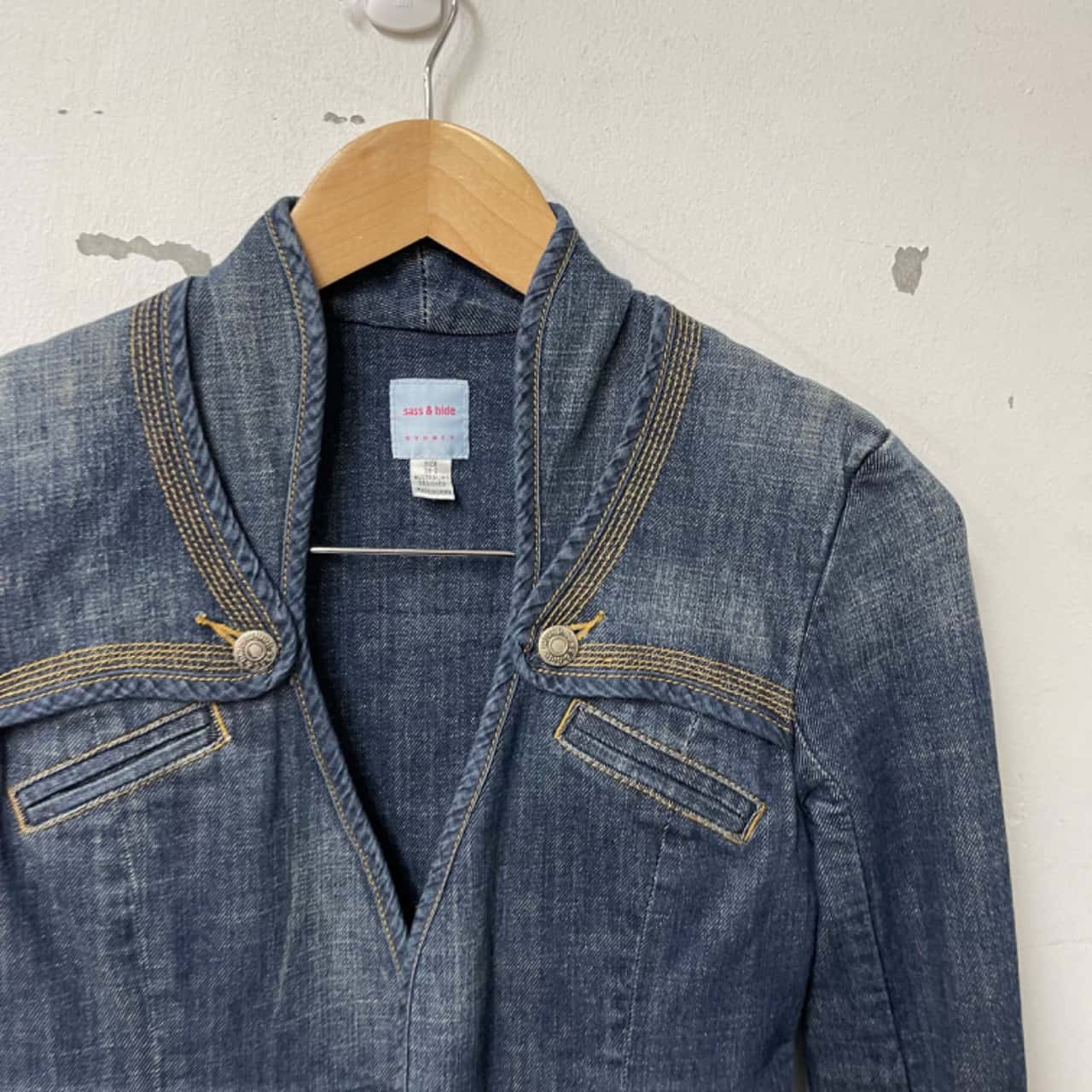 Sass & Bide Womens Size 38 Denim Jacket Blue (s)