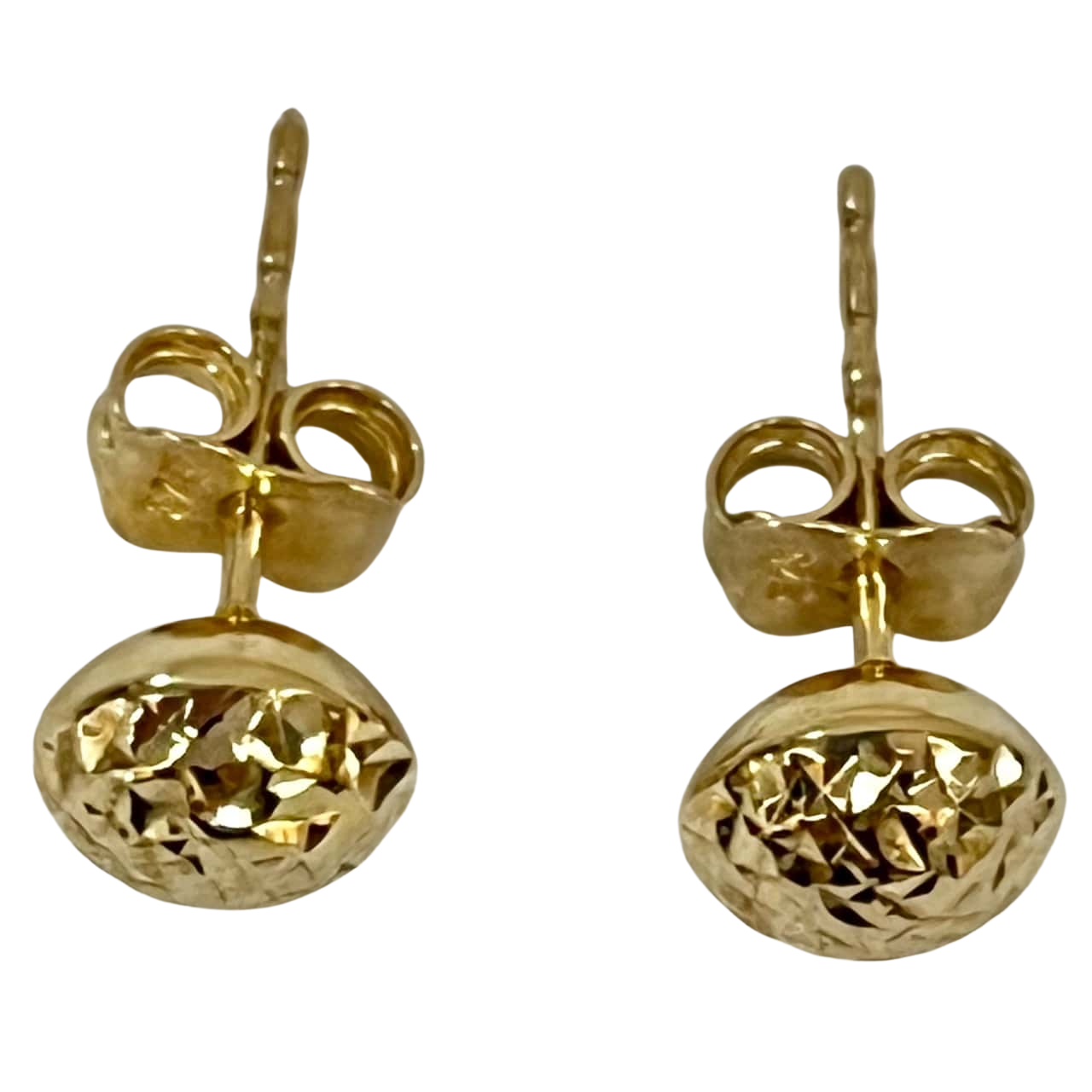 375 Earrings Gold Studs with 375 Gold Backs .74 grams