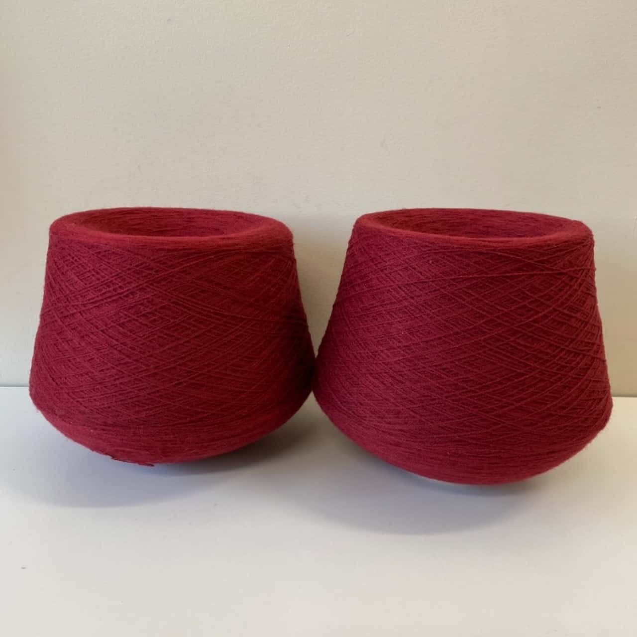 2 Large 1kg Cones Maroon Yarn(s)