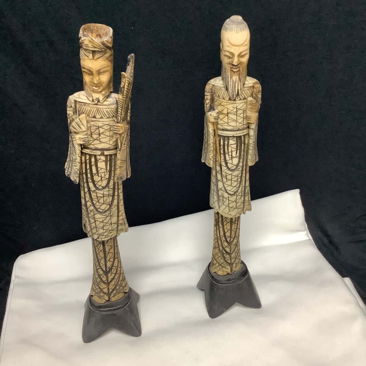 Chinese Handcrafted bone man and woman figurines (s)