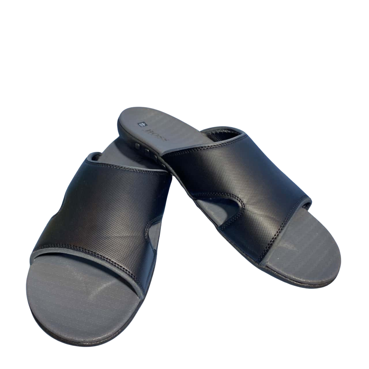 BOSS Black Grey Slippers Size 43(s)