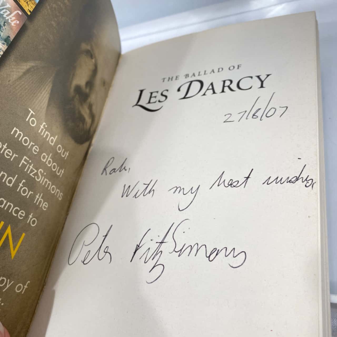 Signed Peter Fitzsimons Book