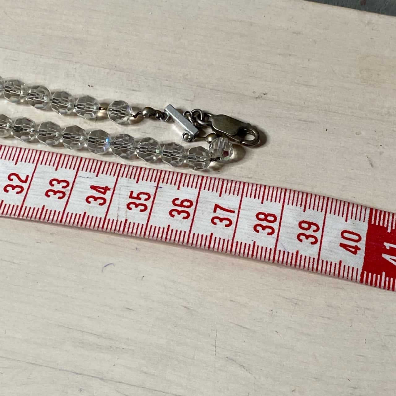 Vintage Crystal Double Strand Necklace 925 Clasp